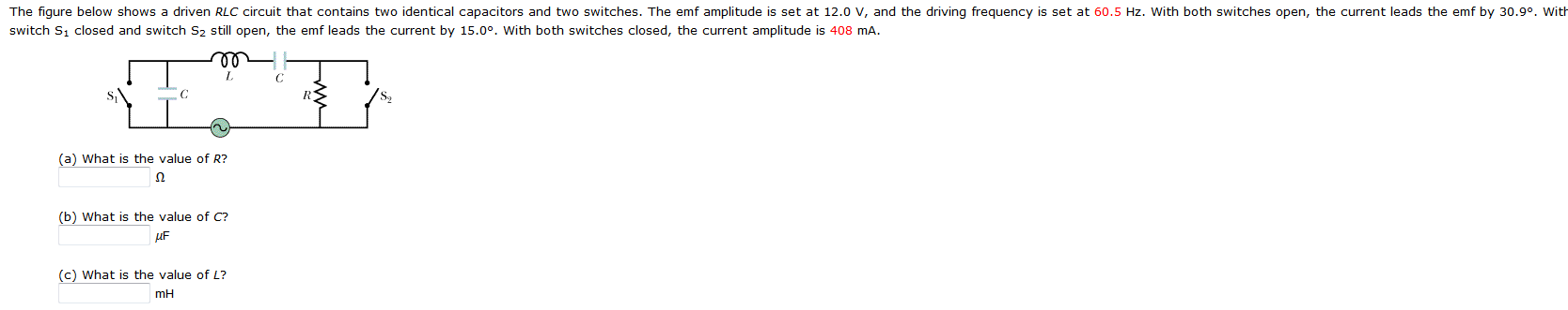 Solved The figure below shows a driven RLC circuit that | Chegg.com