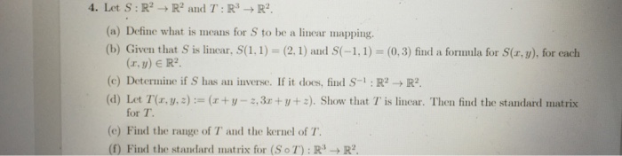 Solved Let S: R^2 rightarrow R^2 and T: R^3 rightarrow R^2 | Chegg.com