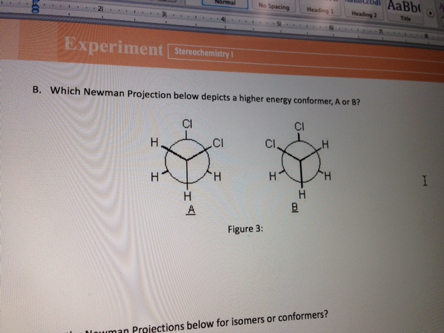 Solved Which Newman Projection below depicts a higher energy | Chegg.com