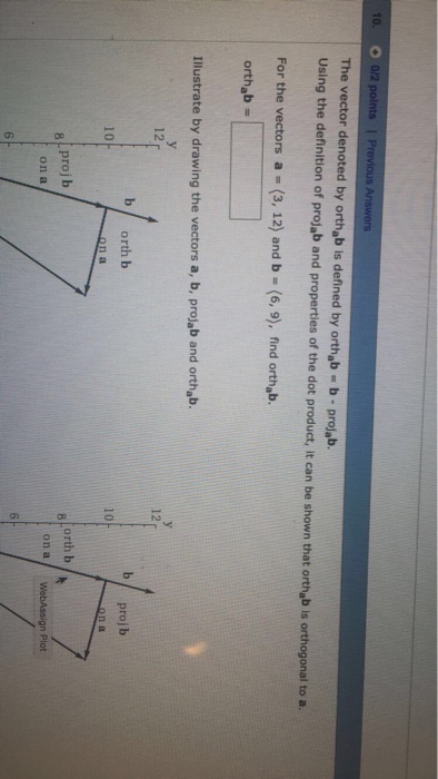 Solved The vector denoted by orth_ab Is defined by orth_ab = | Chegg.com