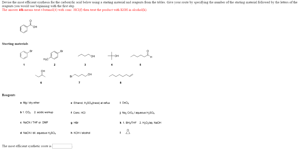 Solved Devise the most efficient synthesis for the cat acid | Chegg.com