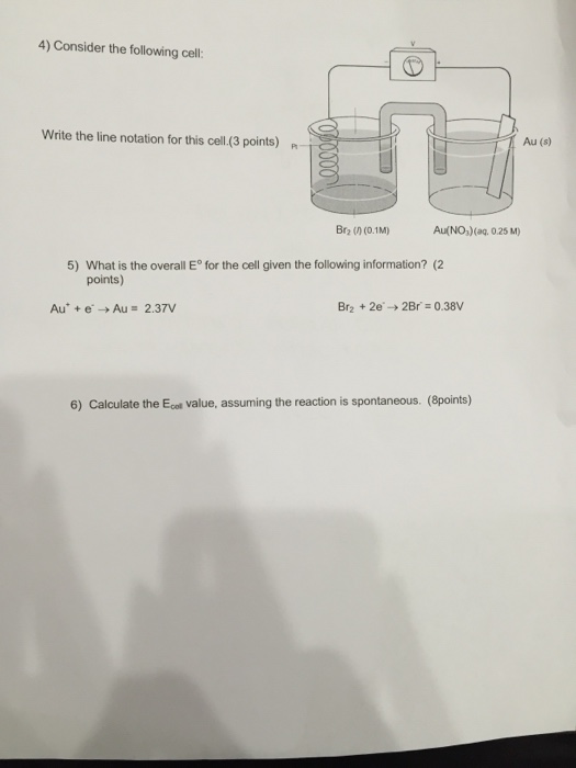 Solved Consider The Following Cell Write The Line Notation