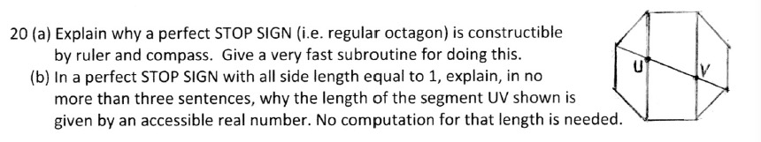 Solved 20 (a) Explain why a perfect STOP SIGN (i.e. regular | Chegg.com