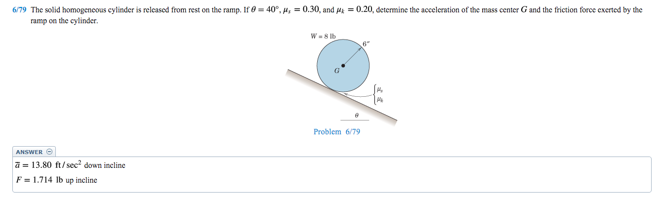 Solved The solid homogeneous cylinder is released from rest | Chegg.com