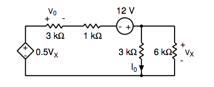 Solved Calculate the voltage V0 and the current I0 for the | Chegg.com