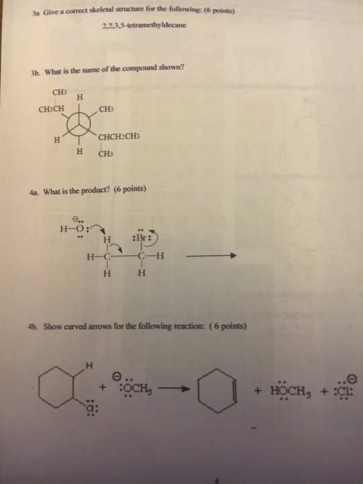 Solved for the following: (6 points) 3a Give a correct | Chegg.com