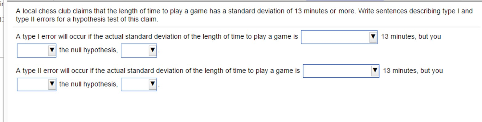 Solved A local chess club claims that the length of time to | Chegg.com
