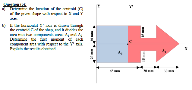 Solved Determine the location of the centroid (C) of the | Chegg.com
