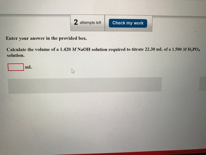 Solved Calculate the volume of a 1.420 M NaOH solution | Chegg.com