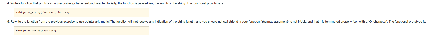 Solved Write A Function That Prints A String Recursively