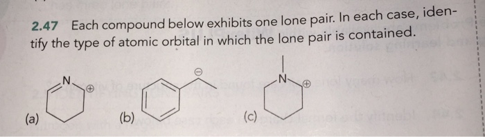 Solved Each compound below exhibits one long pair. In each | Chegg.com