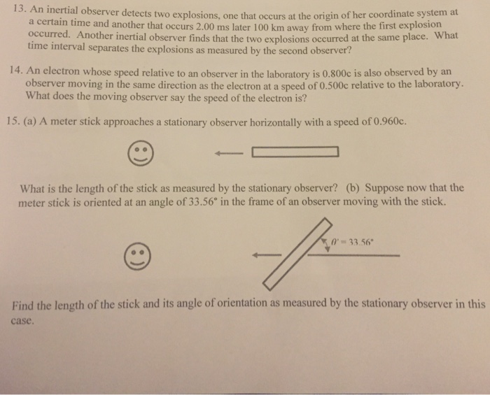Solved An inertial observer detects two explosions, one that | Chegg.com