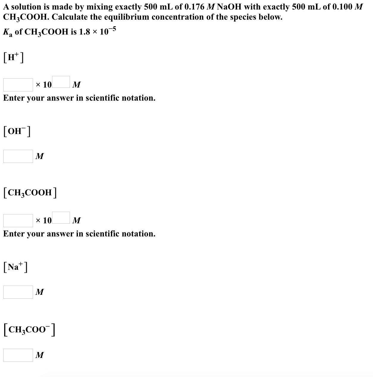 Solved A solution is made by mixing exactly 500 mL of 0.176 | Chegg.com