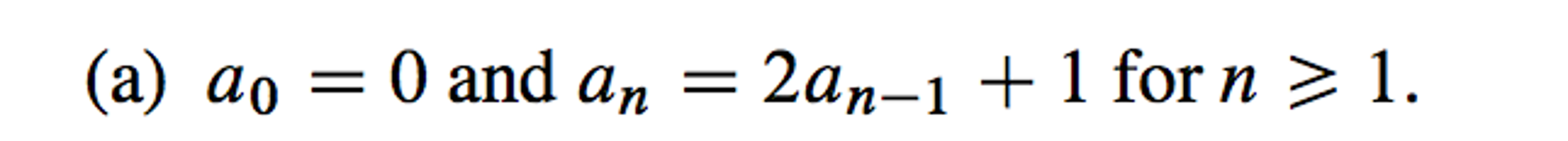 Solved 1 Solve The Following Recurrence Relations Using The