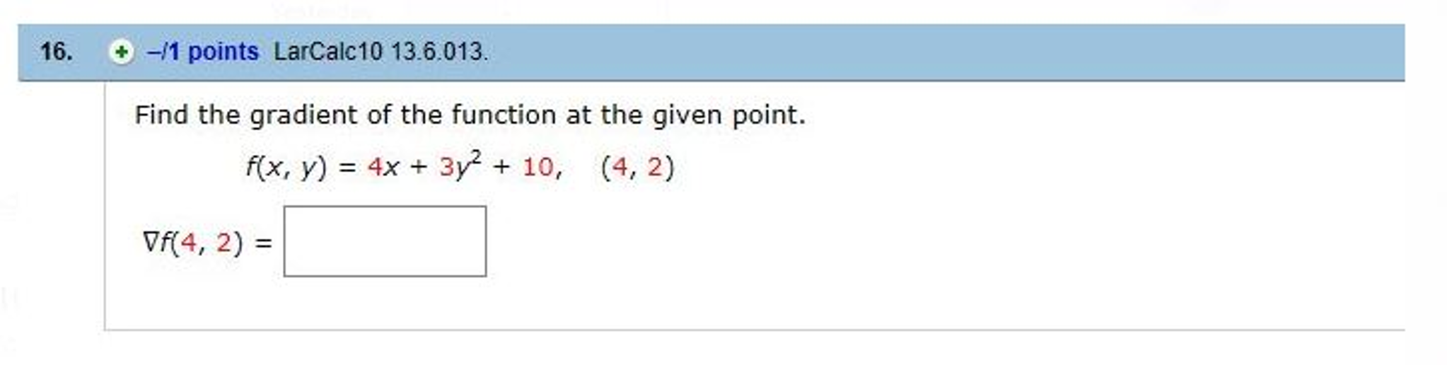 Solved Find the gradient of the function at the given point. | Chegg.com