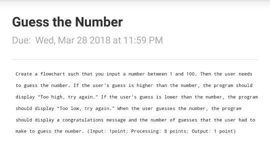 Solved Guess The Number Due Wed Mar 28 2018 At 1159 Pm