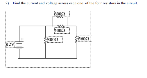 Solved Find the current and voltage across each one of the | Chegg.com