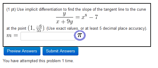Solved Use implicit differentiation to find the slope of the | Chegg.com