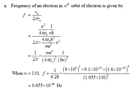 Solved (a) Use the Bohr model to calculate the frequency of | Chegg.com