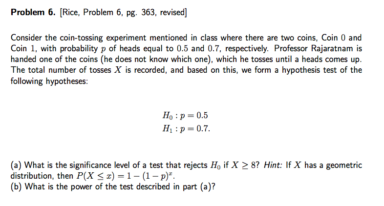 Solved Consider the coin-tossing experiment mentioned in | Chegg.com