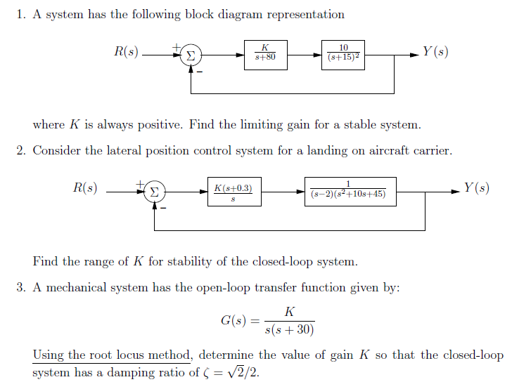 Solved A system has the following block diagram | Chegg.com