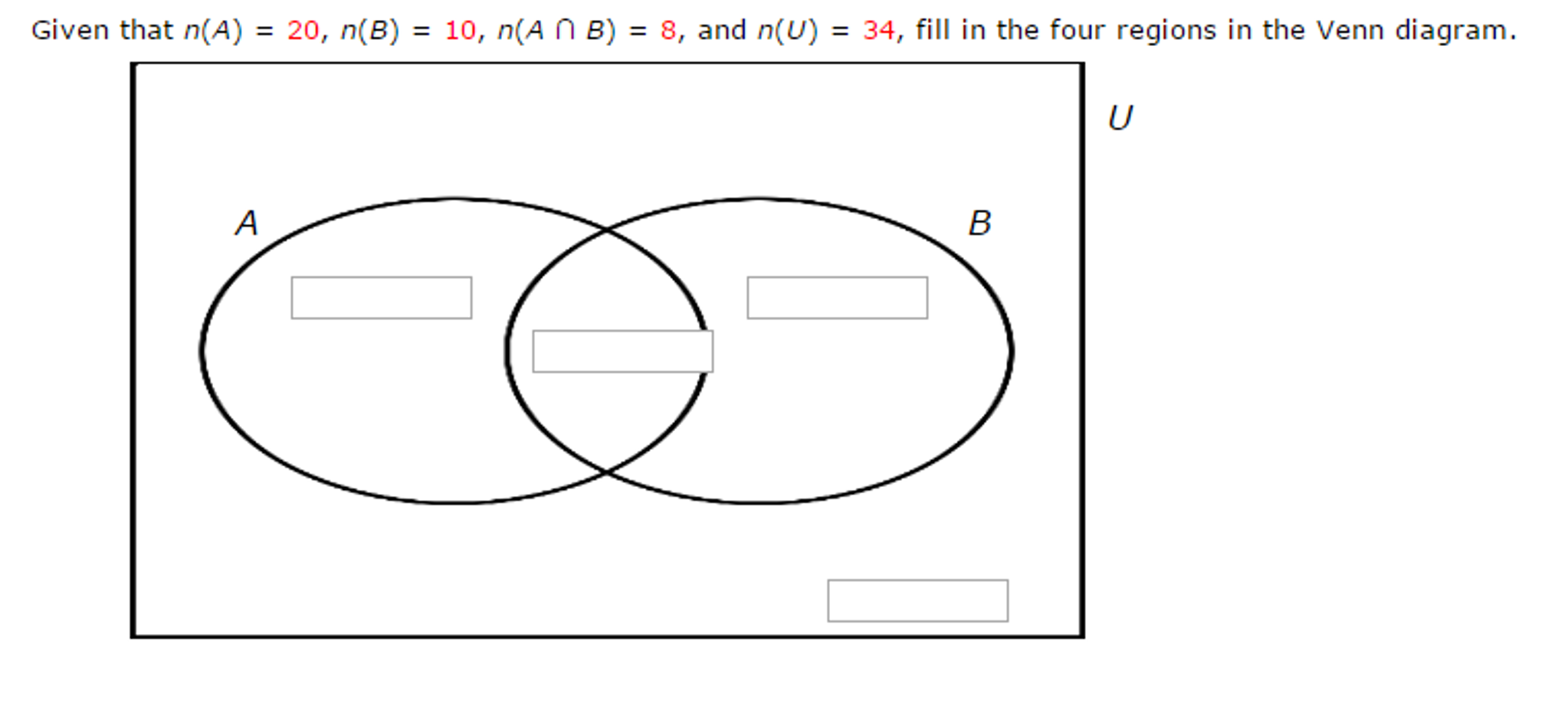 Solved Given that n(A) = 20, n(B) = 10, n(A Intersection B) | Chegg.com