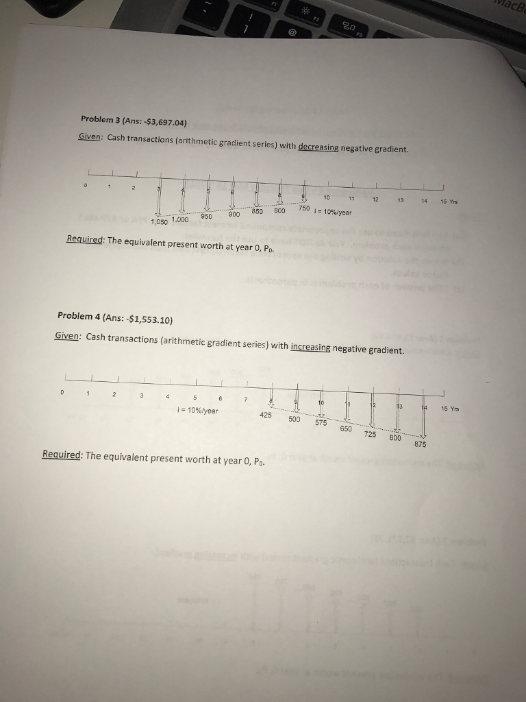 Solved Cash transactions (arithmetic gradient series) with | Chegg.com
