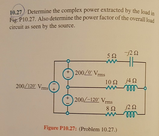 Solved Determine the complex power extracted by the load in | Chegg.com