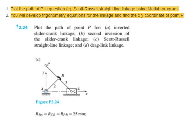Solved 1. Plot the path of P in question (c), Scott-Russel | Chegg.com