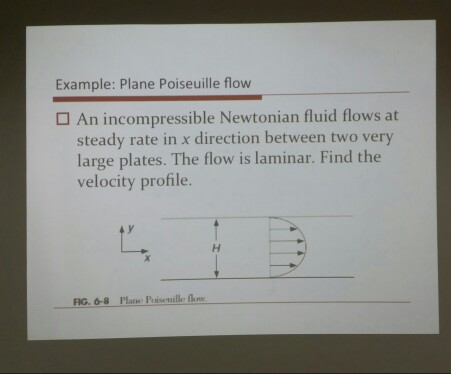 Solved Plane poiseuille flow An incompressible Newtonian | Chegg.com