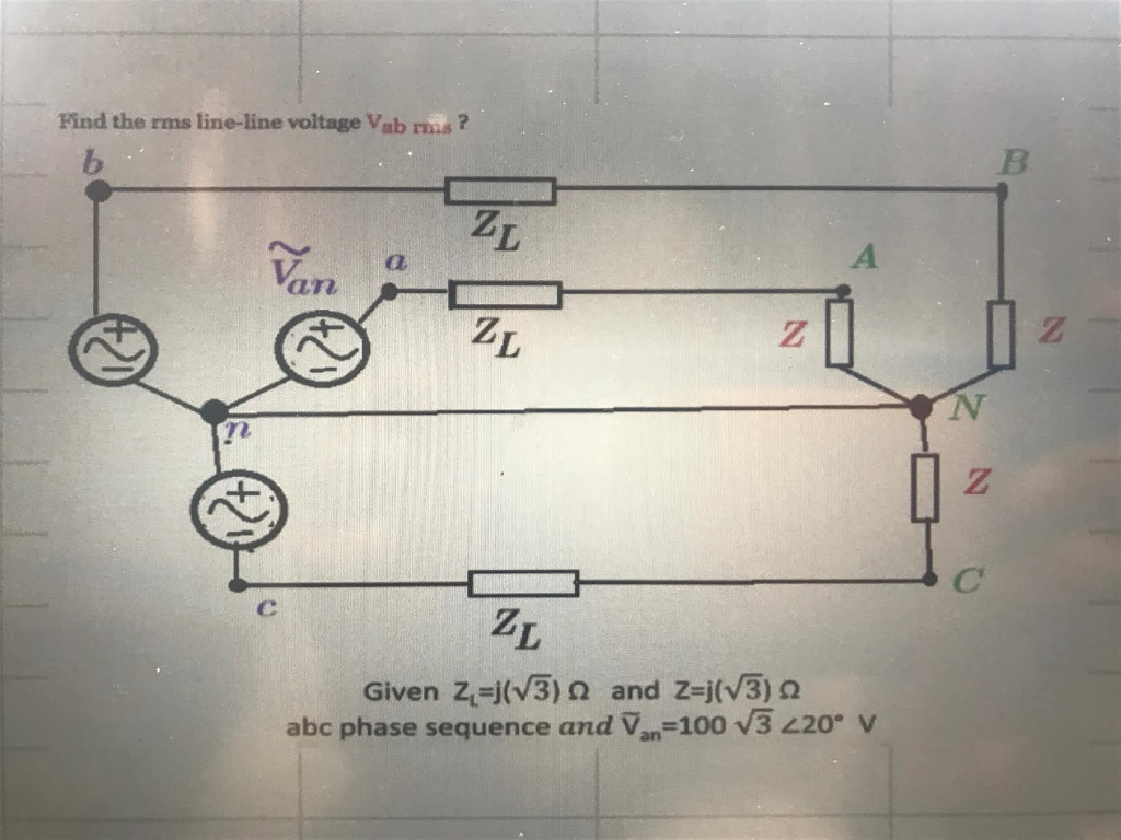 Solved a.) find the rms line voltage V ab rms? b.) | Chegg.com