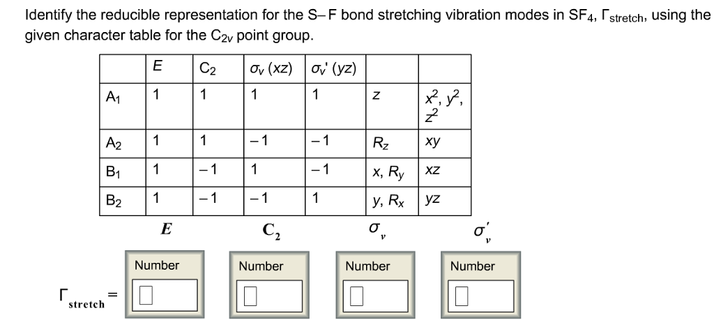 Solved Identify The Reducible Representation For The S F