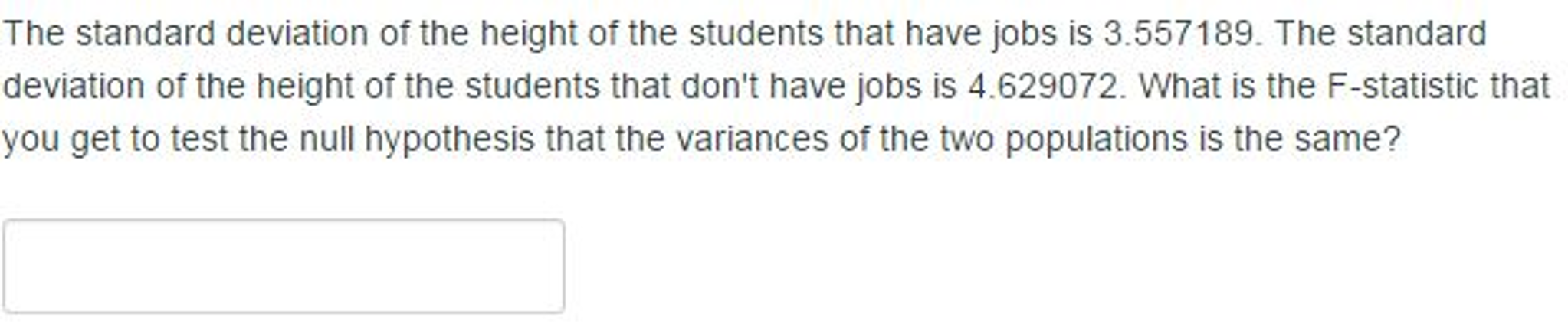 Solved The standard deviation of the height of the students | Chegg.com