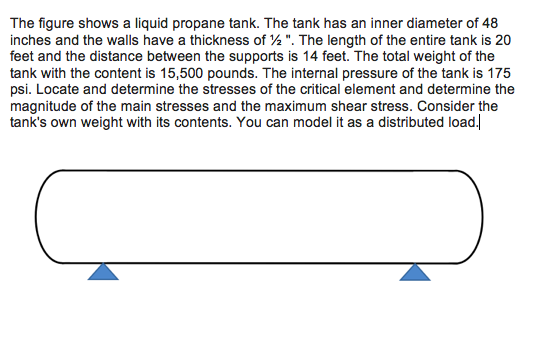 Solved The figure shows a liquid propane tank. The tank has | Chegg.com