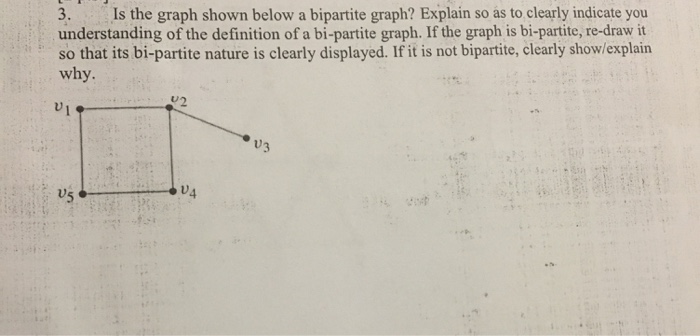 Solved Is the graph shown below a bipartite graph? Explain | Chegg.com