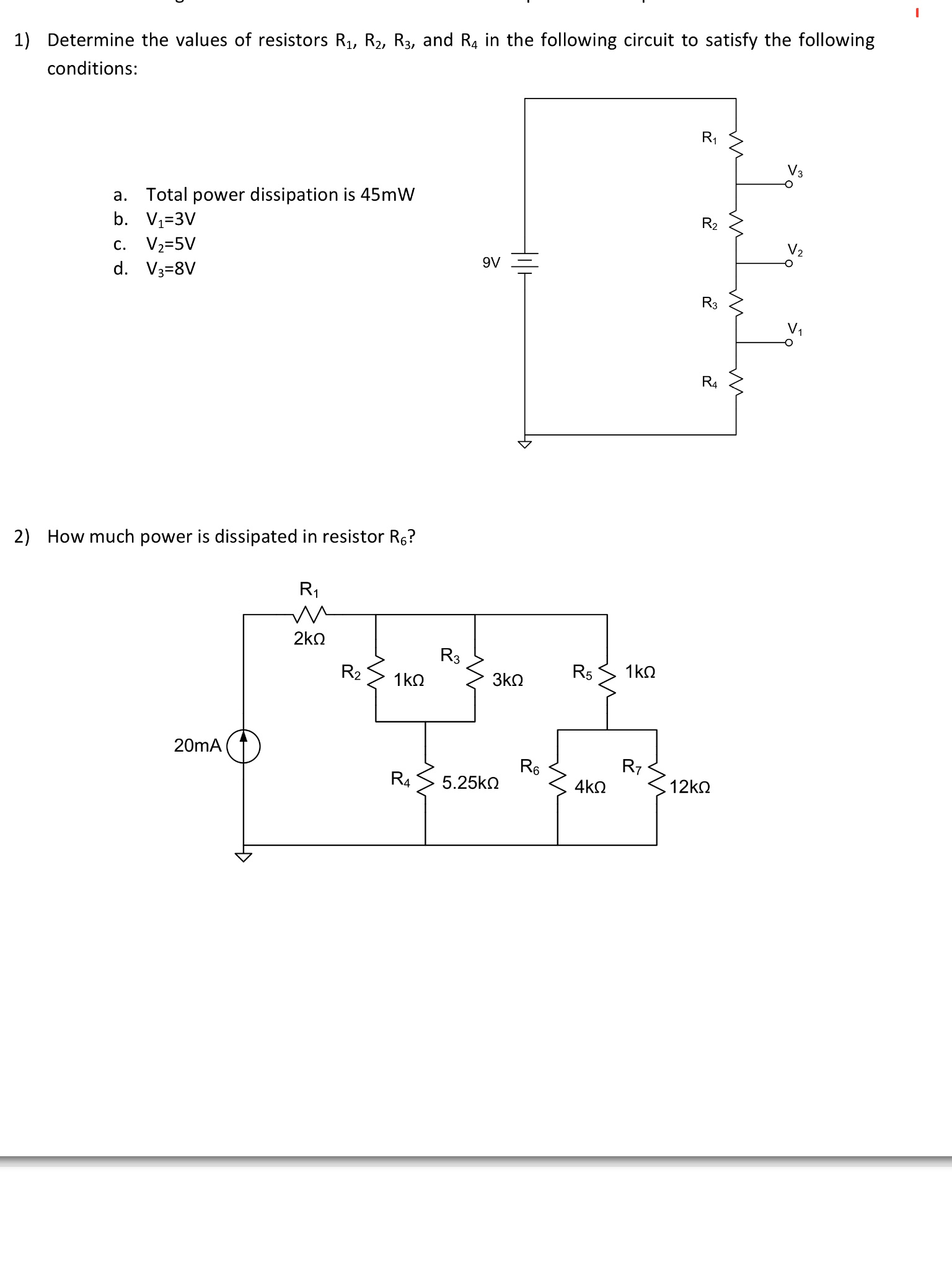 Solved 1) Determine the values of resistors R1, R2, R3, and | Chegg.com
