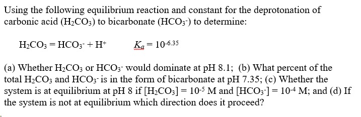 Solved Using the following equilibrium reaction and constant | Chegg.com