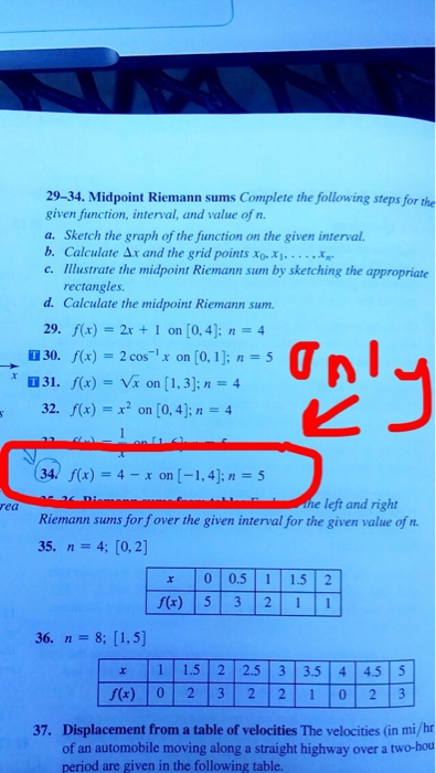 Solved Midpoint Riemann sums Complete the following steps | Chegg.com