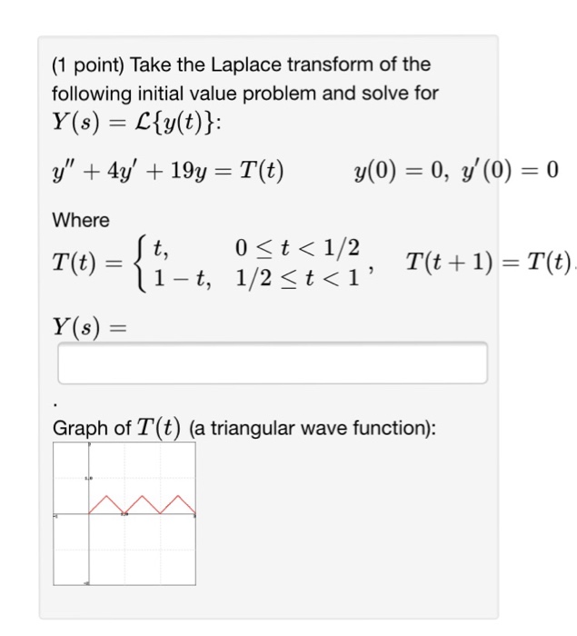 Solved Take the Laplace transform of the following initial | Chegg.com