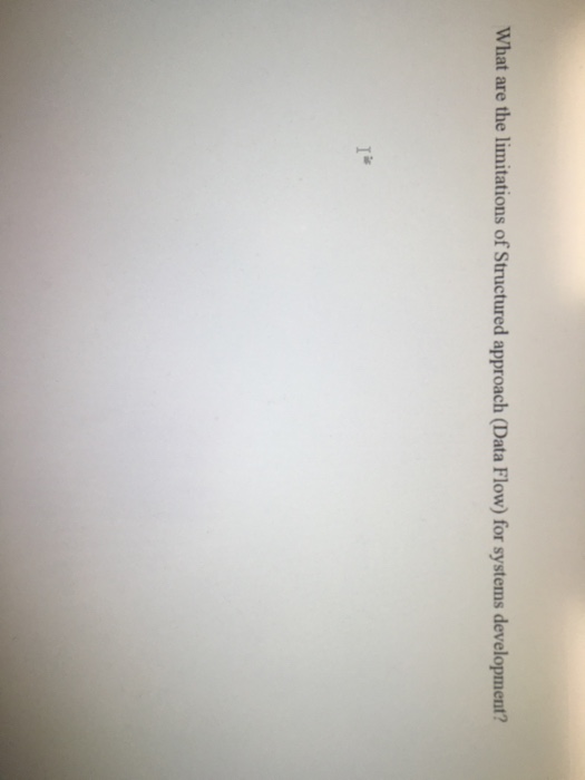 Solved What are the limitations of Structured approach (Data | Chegg.com