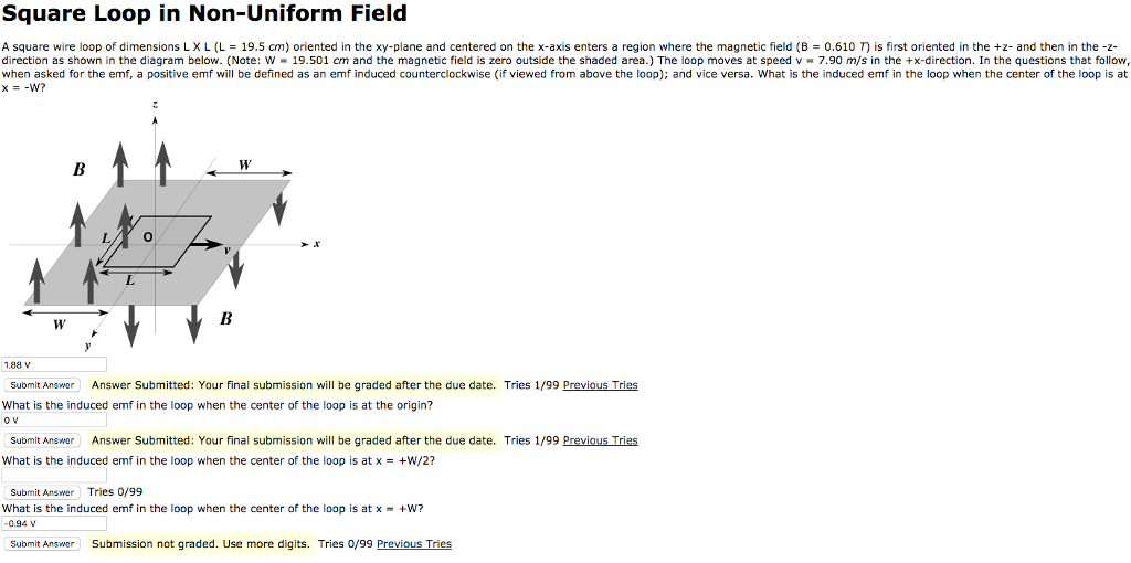 Solved Square Loop in Non-Uniform Field A square wire loop | Chegg.com