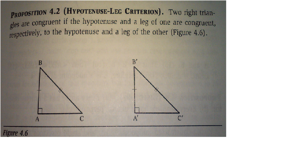 Solved Prove Proposition 4.2. Two right triangles are | Chegg.com