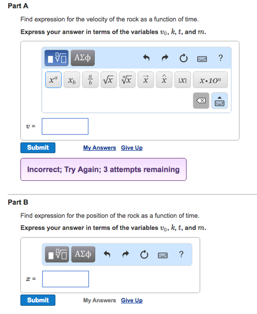 Solved A rock with mass m slides with initial velocity v0 on | Chegg.com