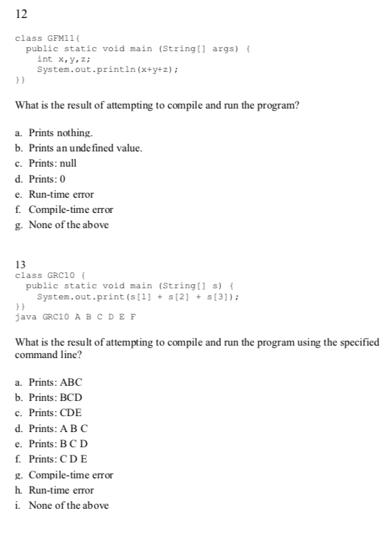 Solved . Which 2 are valid declarations in an interface? a. | Chegg.com