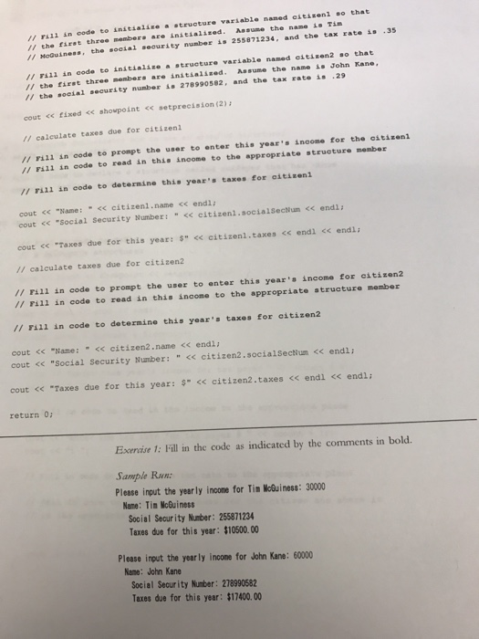 Solved fill code | Chegg.com