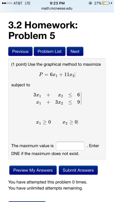 Solved Use the graphical method to maximize P = 6x_1 + | Chegg.com