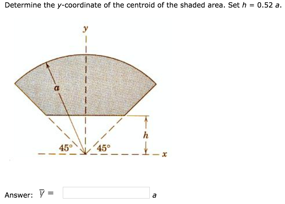 Solved Determine the y-coordinate of the centroid of the | Chegg.com