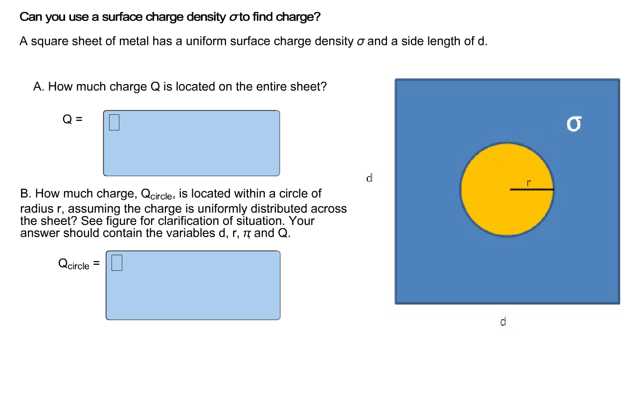 Solved Can you use a surface charge density sigma to find | Chegg.com