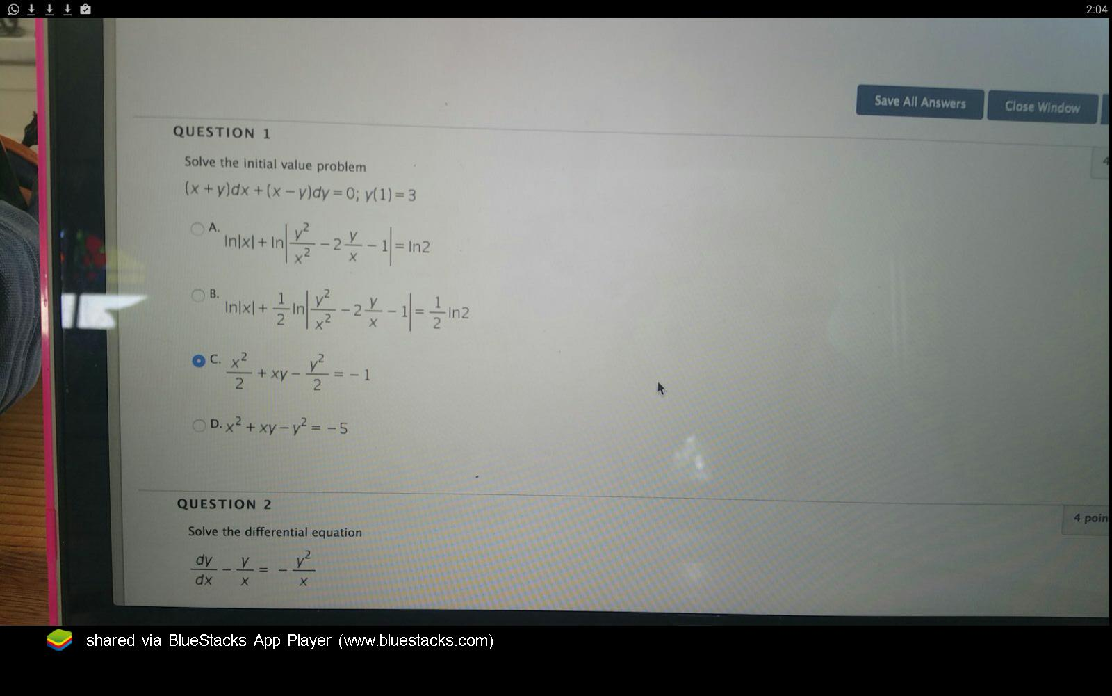 Solved Solve the initial value problem (x + y) dx + (x - y) | Chegg.com