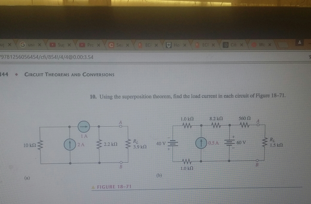 Solved Using the superposition theorem, find the load | Chegg.com